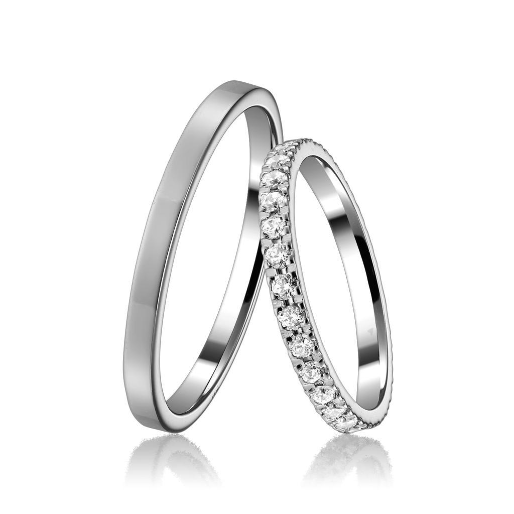 Verighete Infinit, cu diamante albe, din aur alb – zeaetsia